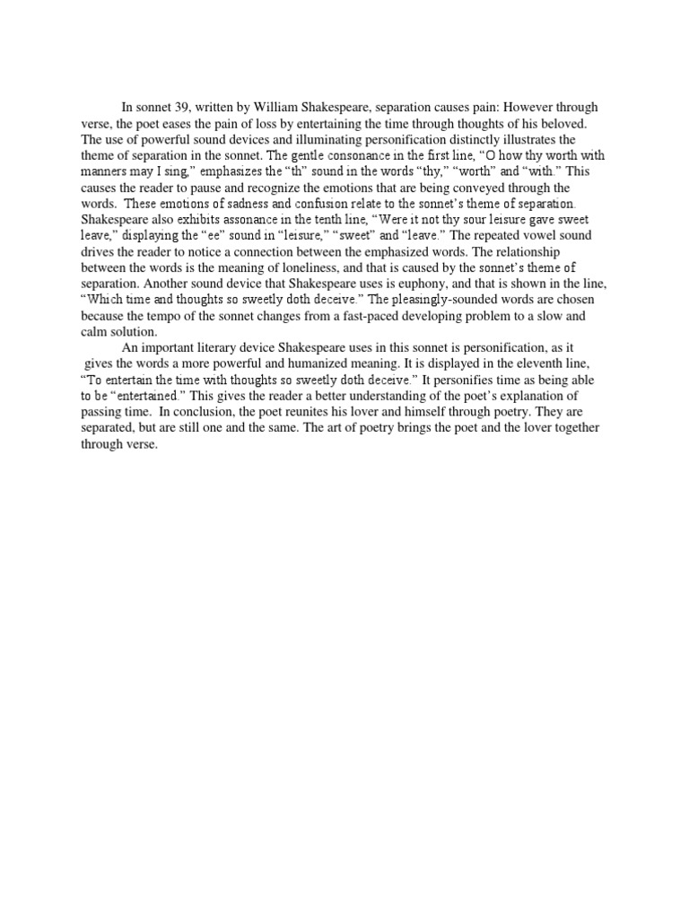 Shakespeare Sonnet Analysis | PDF
