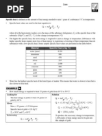 Specific Heat Capacity Worksheet | PDF | Heat | Temperature