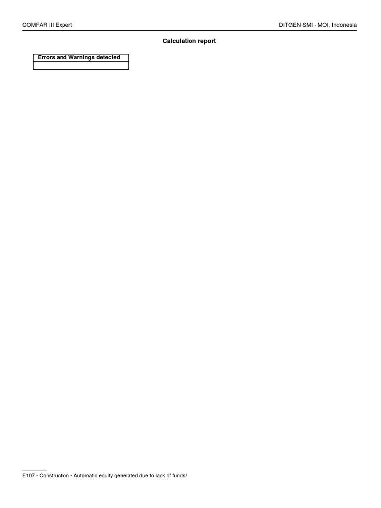 COMFAR III - 001 - Calculation Report | PDF