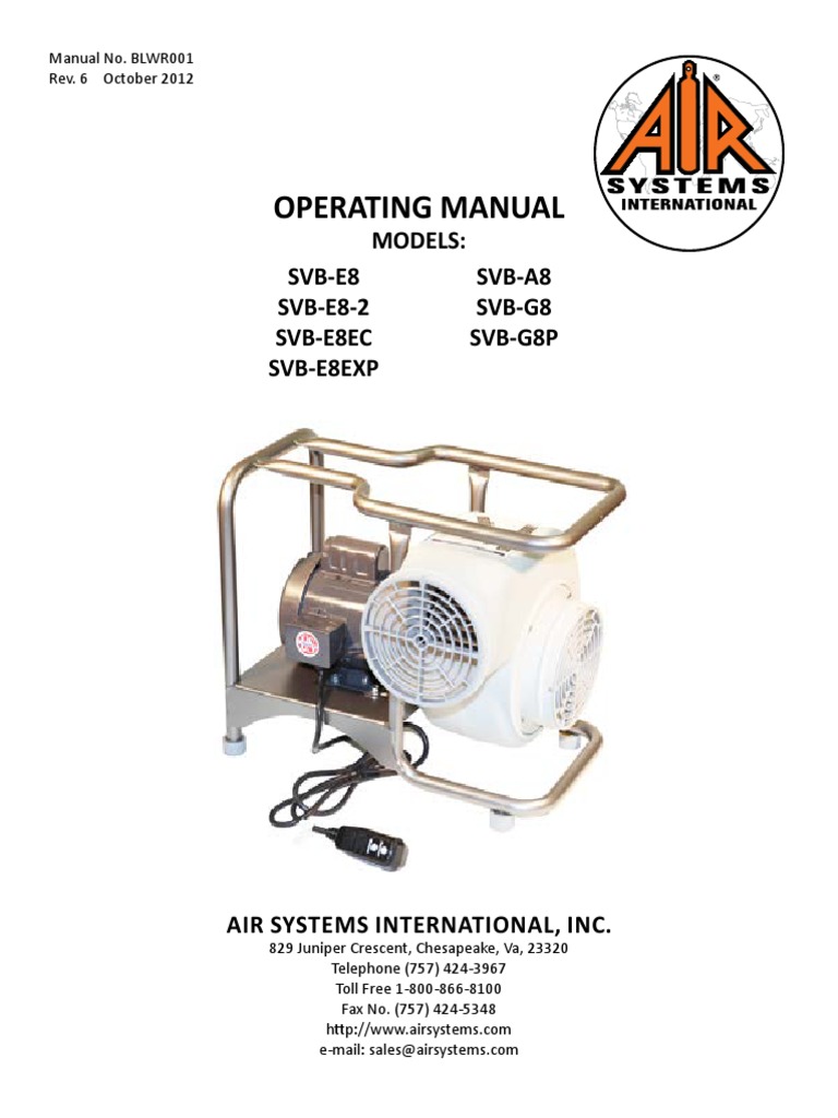 Air Blower Manual | Duct (Flow) | Ac Power Plugs And Sockets