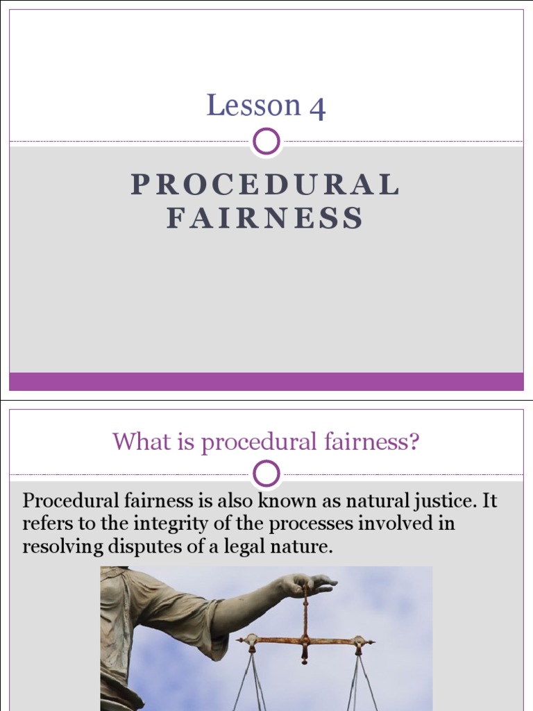 Lesson 4 - Procedural Fairness | PDF | Rule Of Law | Public Law