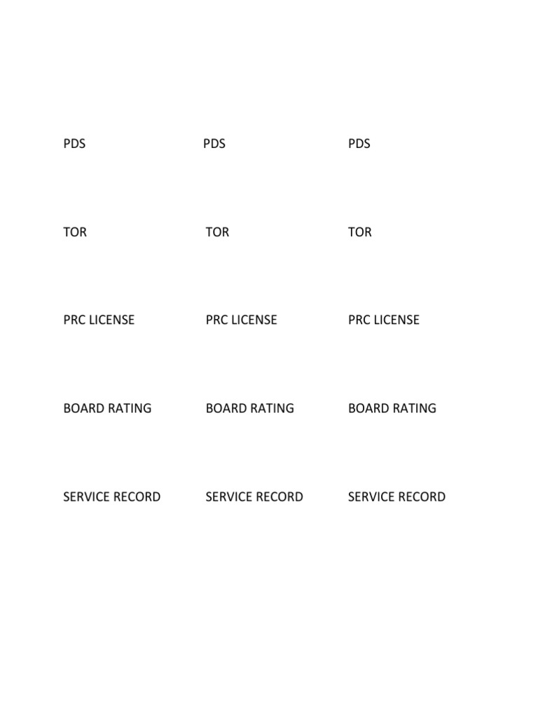 PDS and TOR for PRC License and Ratings | PDF | Business