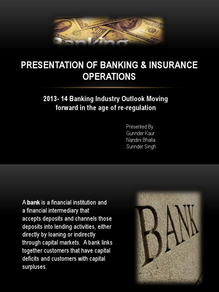 Presentation of Banking and Operations | PDF | Banks | Service Industries