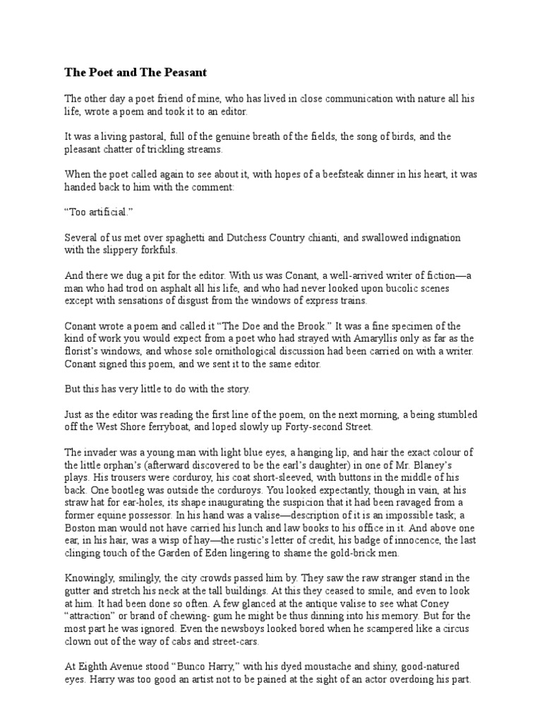 The Poet and The Peasant | PDF | O. Henry