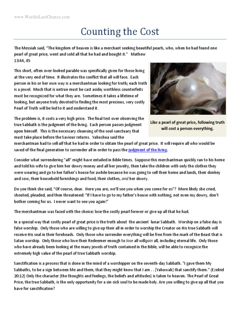 Counting The Cost | PDF | Faith | Covenant (Biblical)