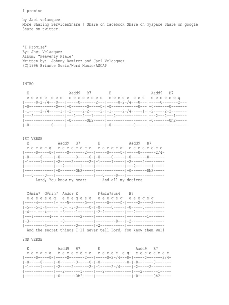 I Promise Tabs | Download Free PDF | Guitar Family Instruments | Leisure