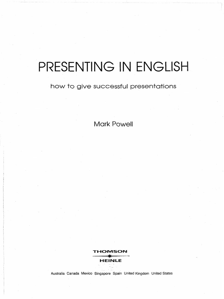 Presenting in English. How To Give Successful Presentations. | PDF ...