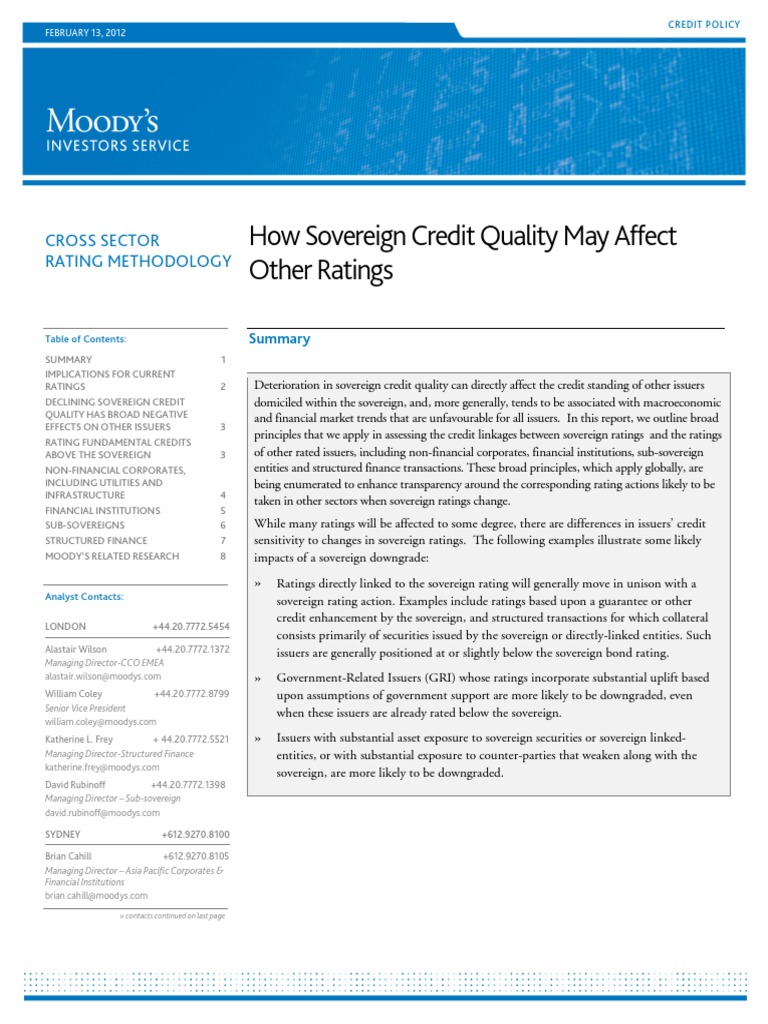 How Sovereign Credit Quality May Affect Other Ratings | PDF ...
