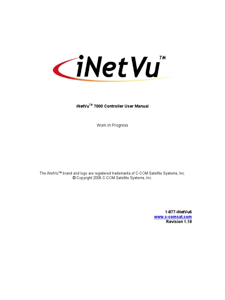 iNetVu 7000 Controller Manual | PDF | Very Small Aperture Terminal | Global Positioning System