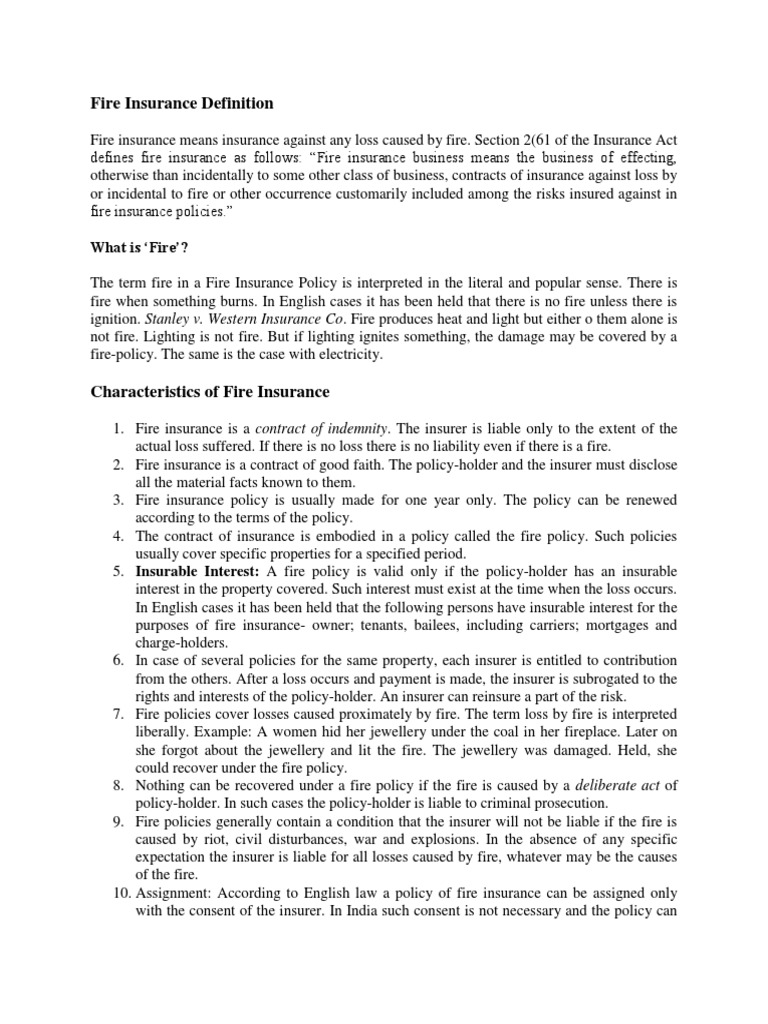 Fire Insurance | PDF | Property Insurance | Insurance