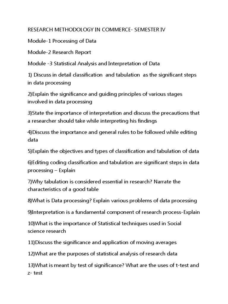 Data Processing in Commerce Research | PDF | Data | Data Processing
