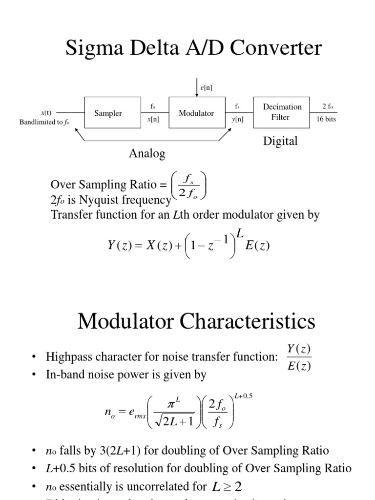 Sigma Delta Modulation Sampling Signal Processing Electronic Filter