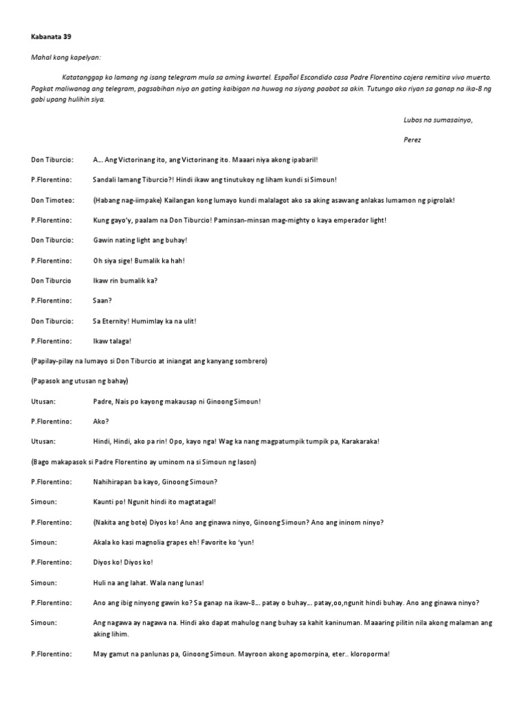 El Filibusterismo - Kabanata 39 | PDF