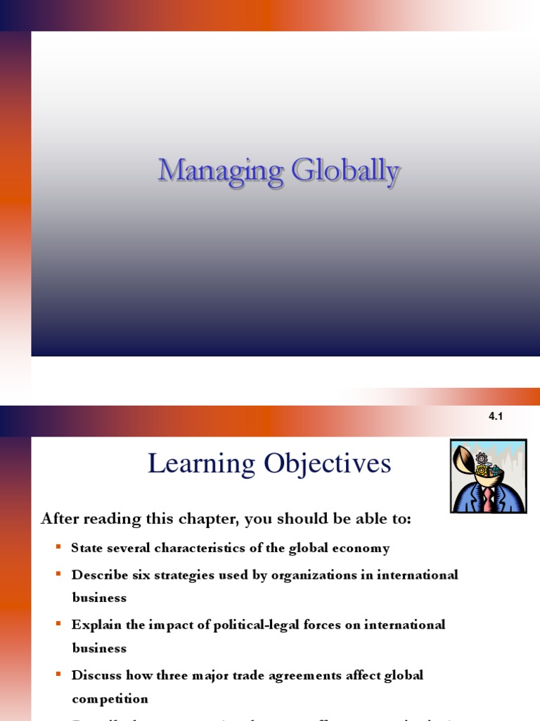 Managing Globally | PDF | International Business | Trade