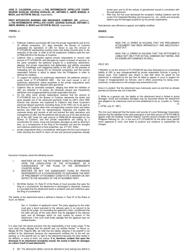 Calderon Vs IAC | PDF | Surety Bond | Lawsuit