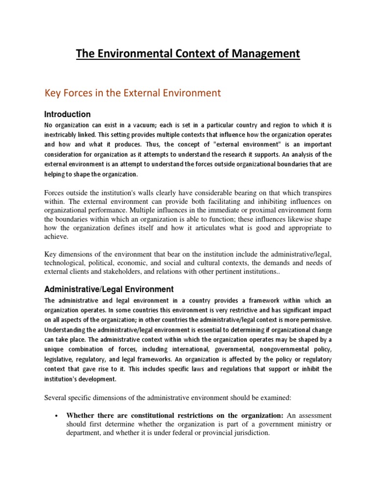 External Environment | PDF | Institution | Economics