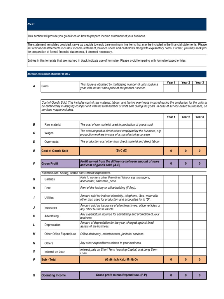 Income Statement Template 2 | PDF