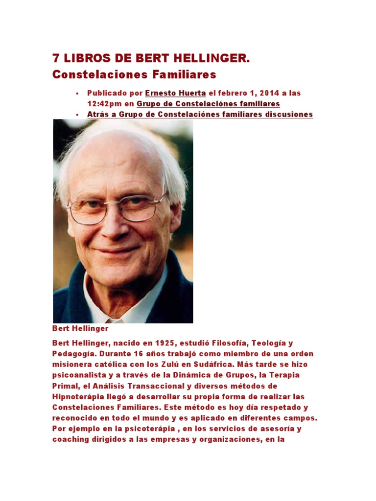 7 Libros de Bert Hellinger
