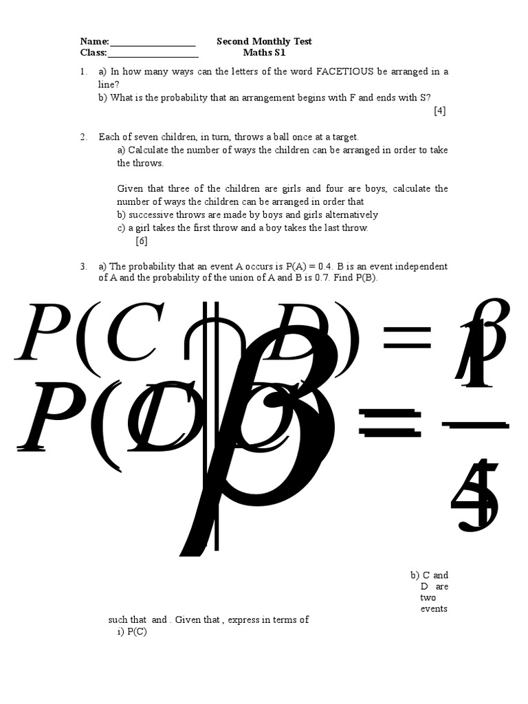 S1 Test Paper | PDF | Teaching Methods & Materials