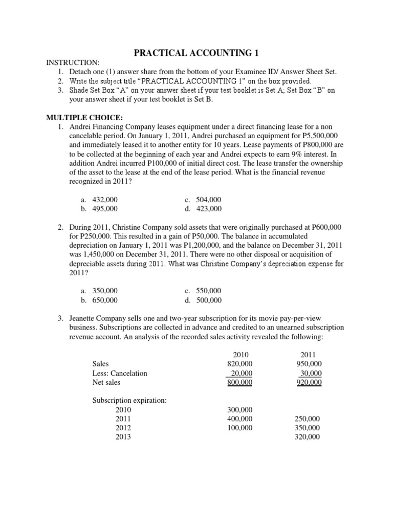 Practical Accounting 1 Exam Questions | PDF | Bonds (Finance) | Dividend