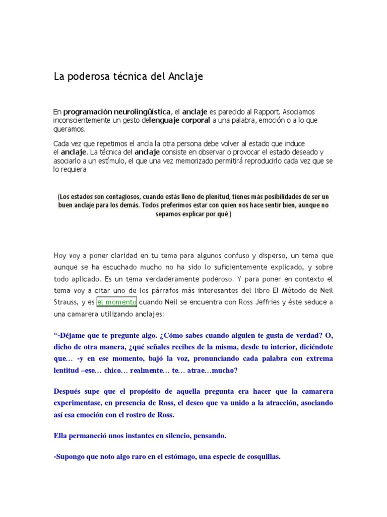 La Poderosa Técnica Del Anclaje | PDF | Creatividad | Verdad