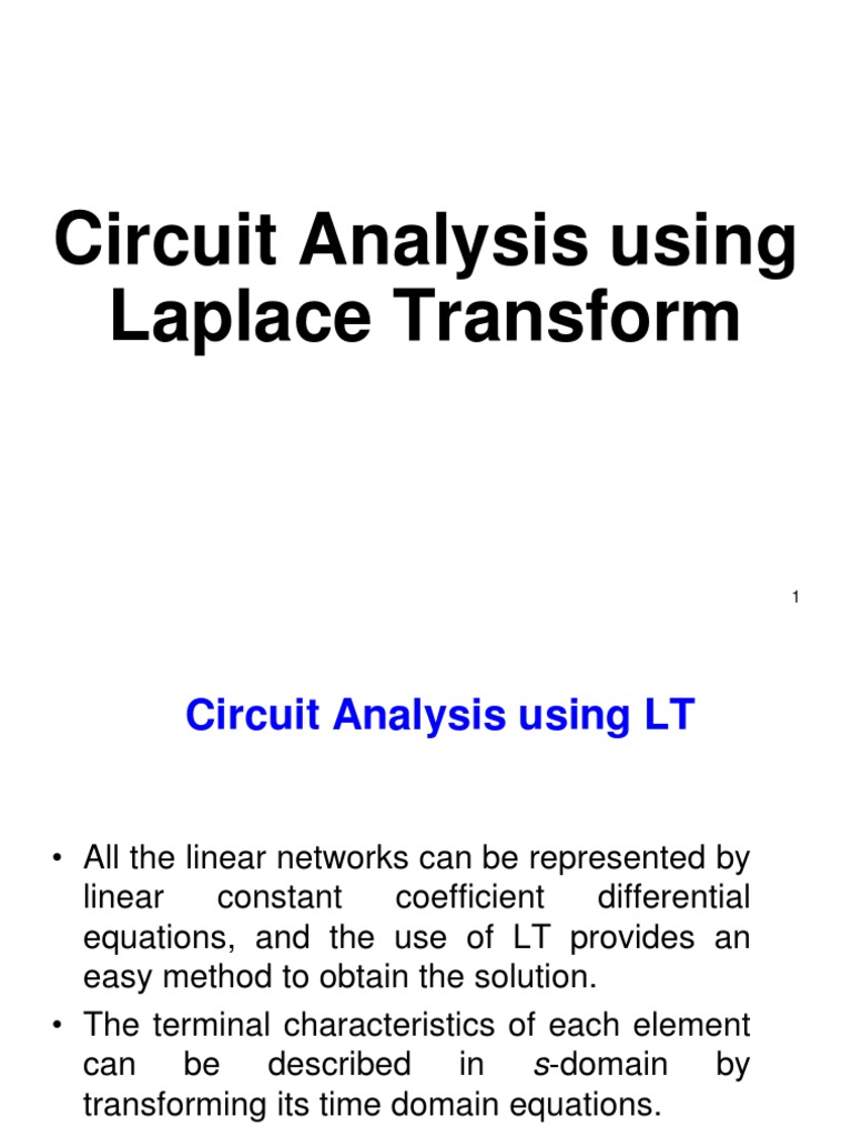 Analysis Using Laplace Function 3 | Laplace Transform | Network ...