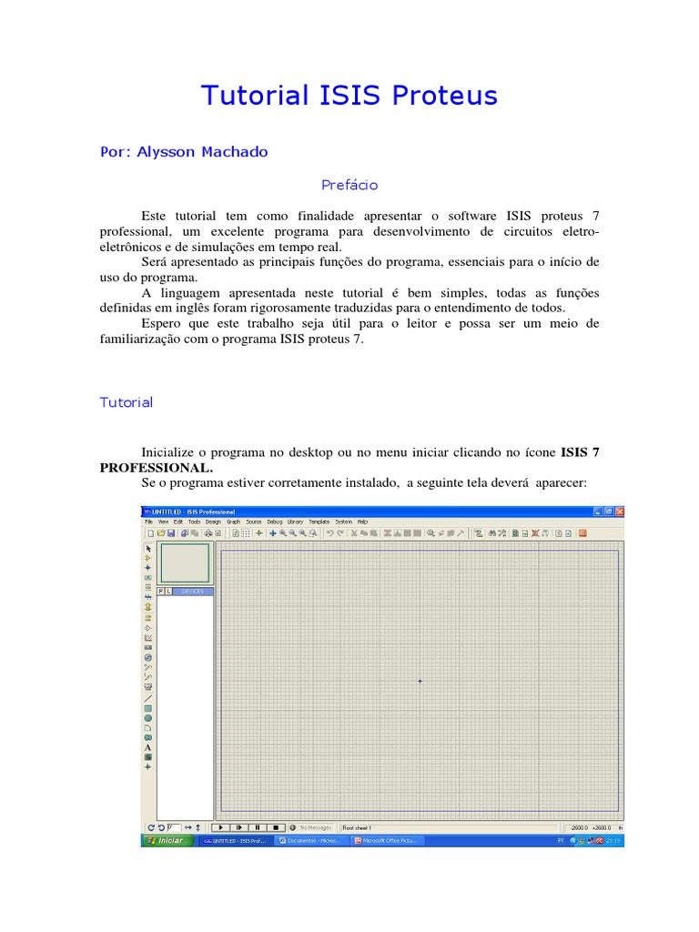 Tutorial ISIS Proteus | PDF | Rede elétrica | Microcontrolador