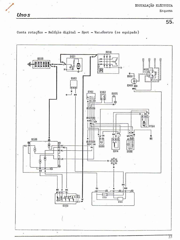 Fiat Uno - Instalação Eléctrica - Esquemas | PDF