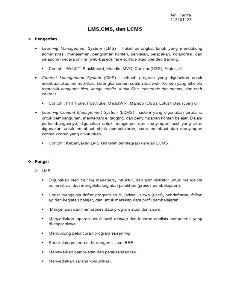LMS, CMS, dan LCMS: Perbandingan | PDF | Komputer | Teknologi & Rekayasa
