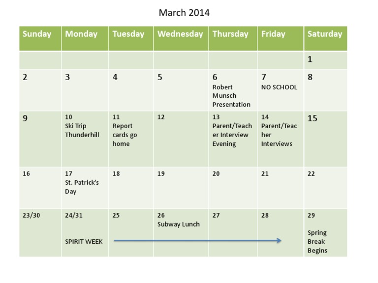 March Schedule | PDF