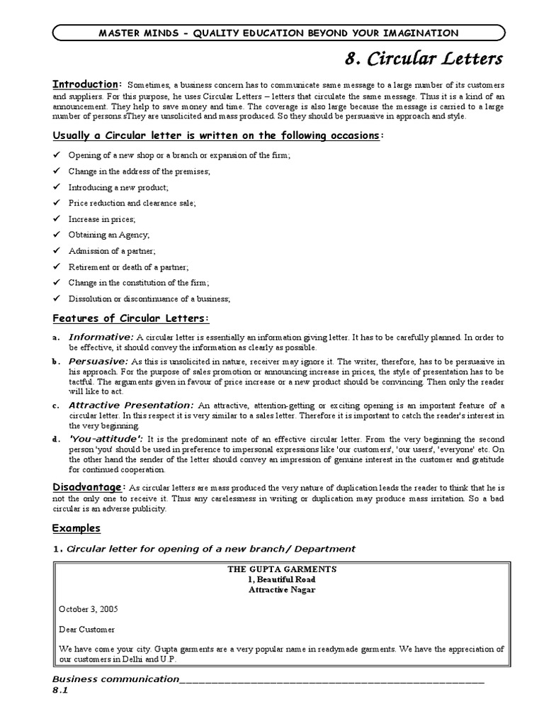 Circular Letters | PDF | News | Information