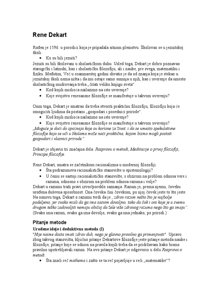 Rene Dekart | PDF