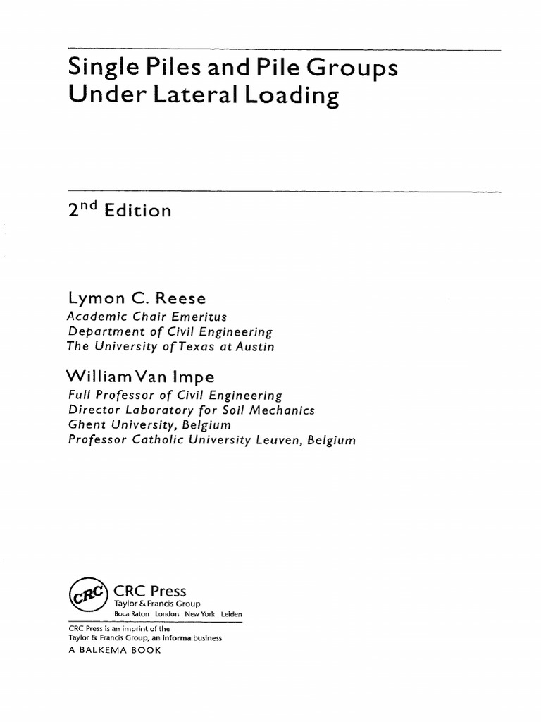 Lateral Loading of Pile Groups | PDF | Deep Foundation | Finite Element Method