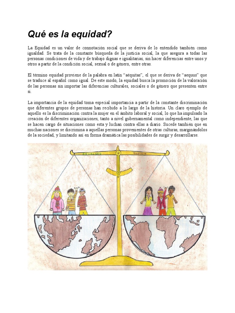 Definición y Valor de la Equidad | PDF | Igualdad social | Discriminación