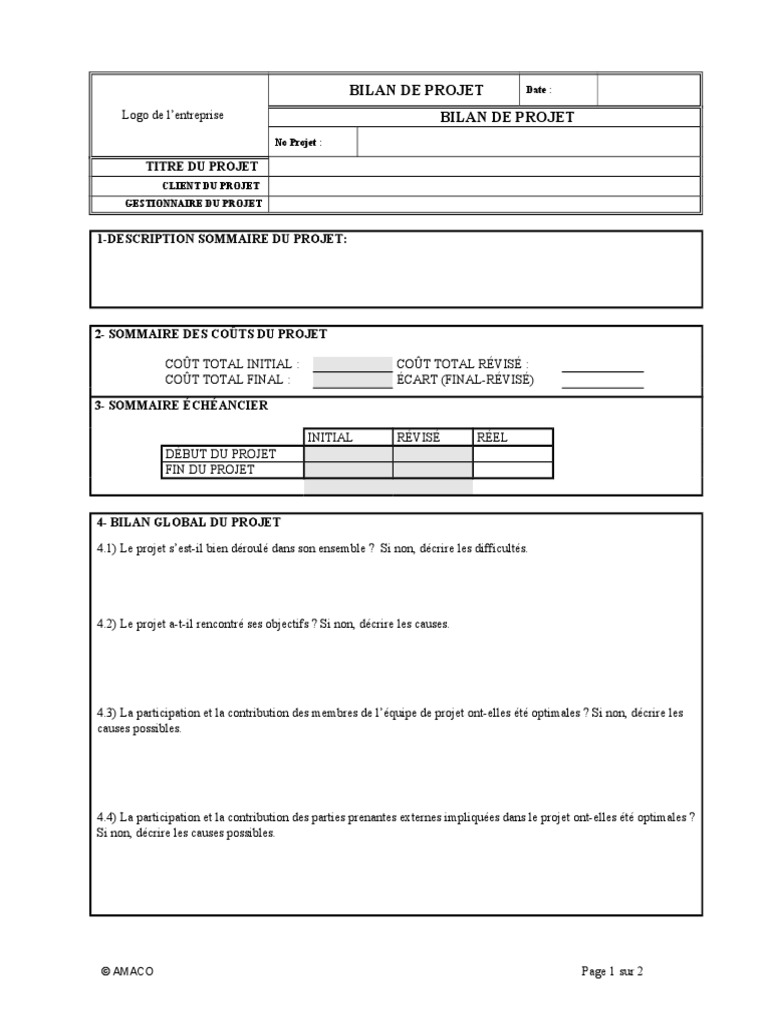 Bilan de Projet | PDF