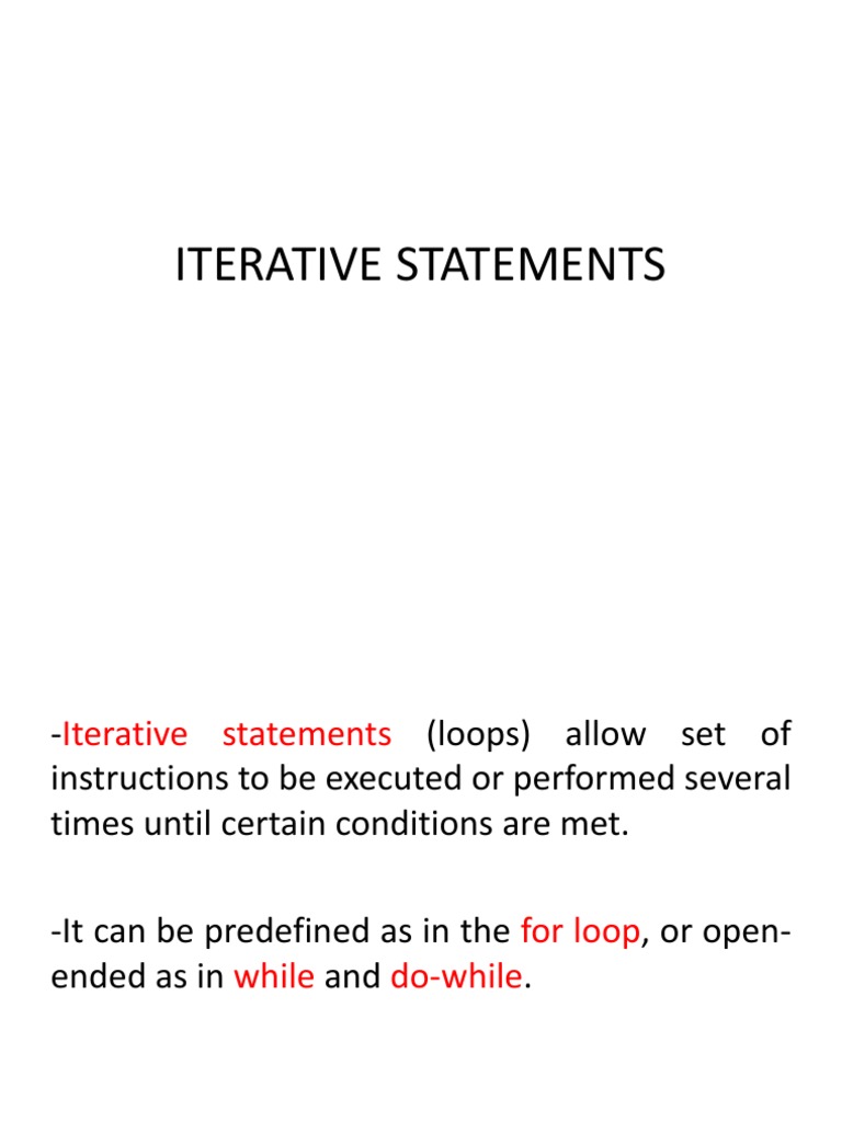 Looping Statements Exploring Iteration Through For While And Do While Loops Pdf Control
