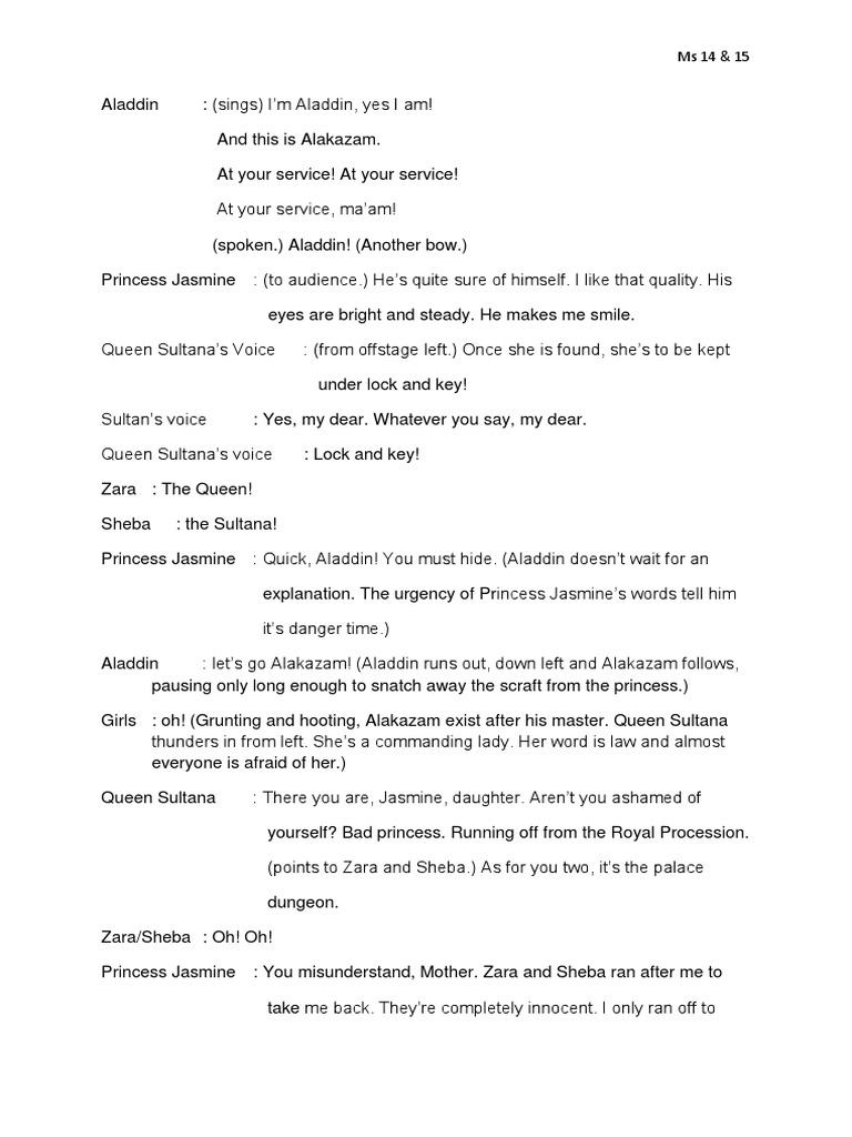 ALADDIN Script Example | PDF