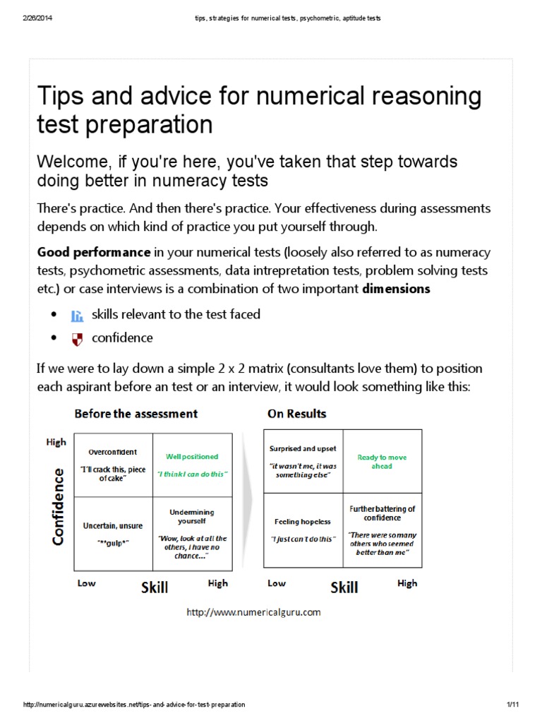 Tips, Strategies For Numerical Tests, Psychometric, Aptitude Tests ...
