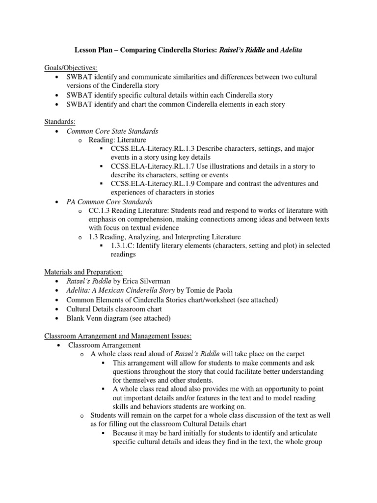 Comparing Cultural Cinderella Stories | PDF | Reading (Process ...