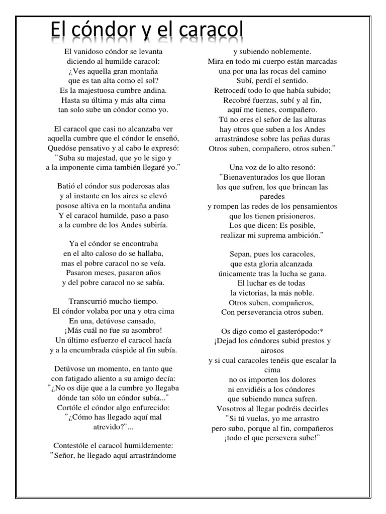 Poemas Del Condor y El Caracol | PDF