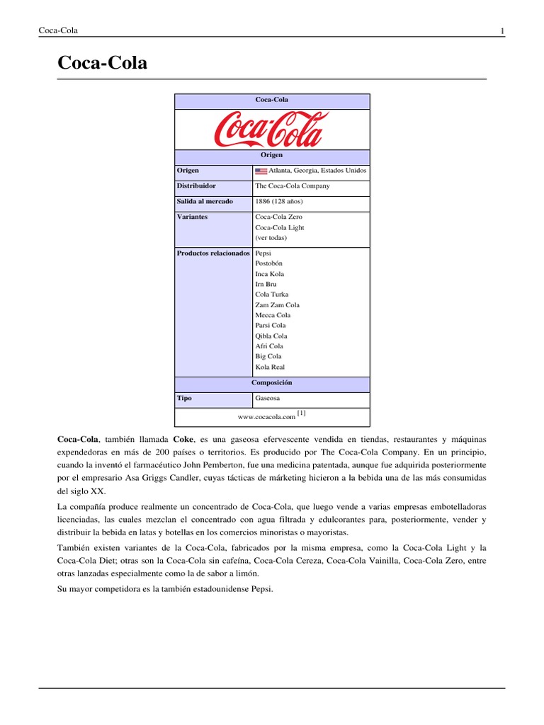 Coca Cola | PDF