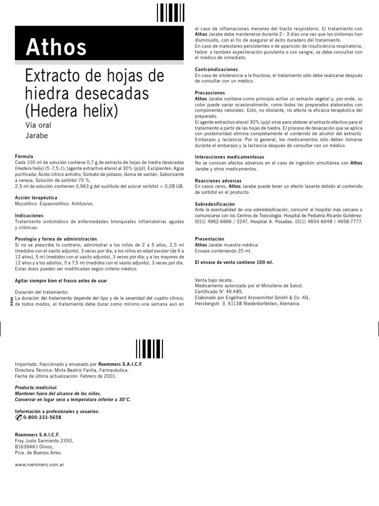 Athos Jarabe 9904 | PDF | Salud y bienestar