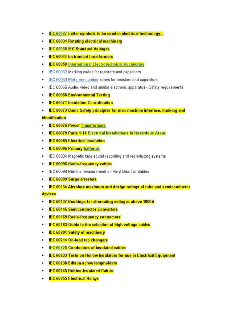 Iec Code | PDF | International Electrotechnical Commission | Electrical ...