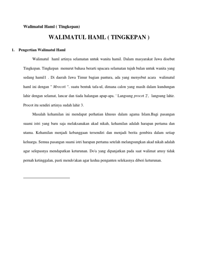 Walimatul Haml | PDF