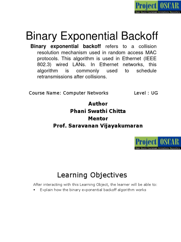 8binary Exponential Backoff | PDF | Ethernet | Computer Network