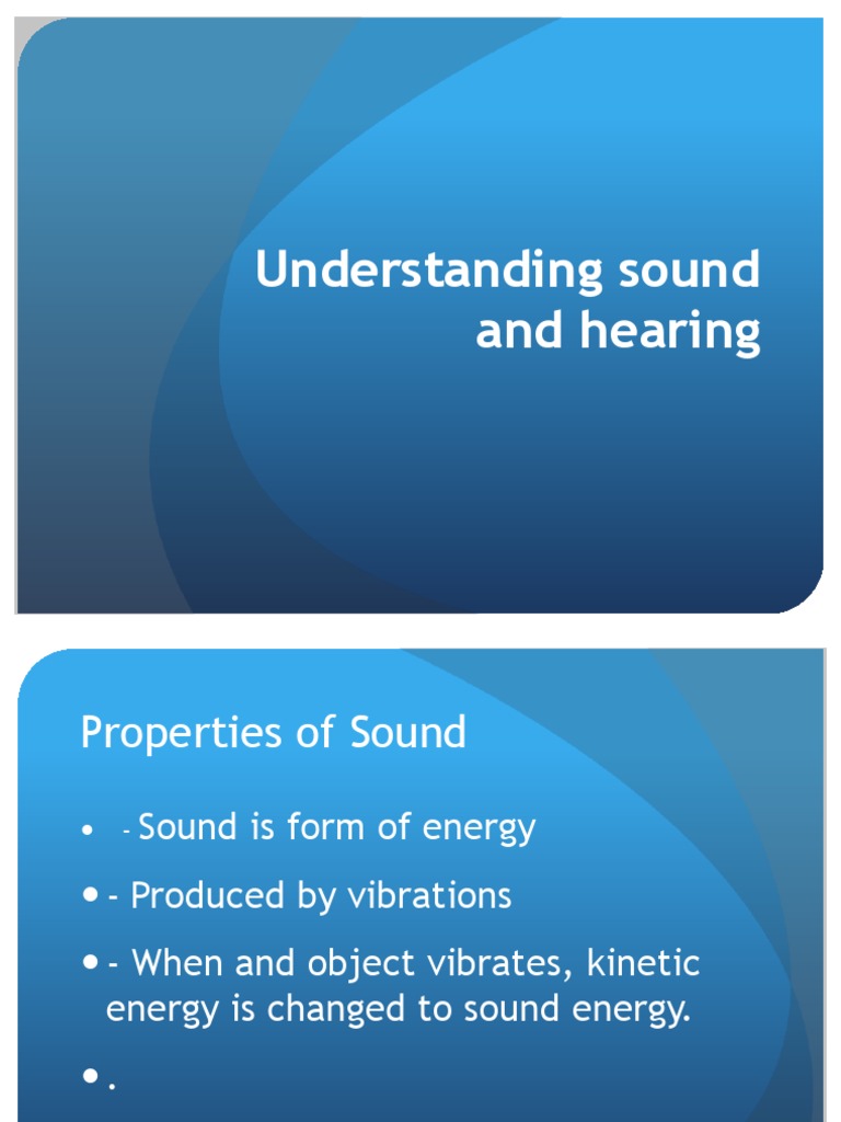 Sounds and Hearing | PDF