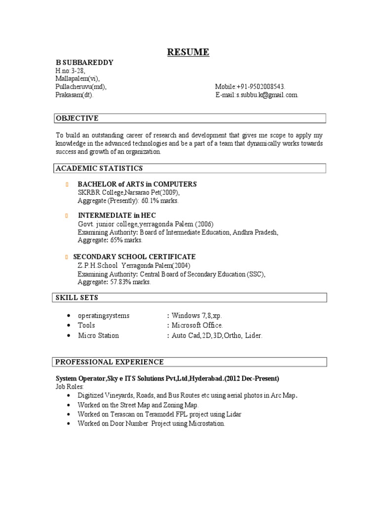 Subbareddy Resume | PDF | Computers