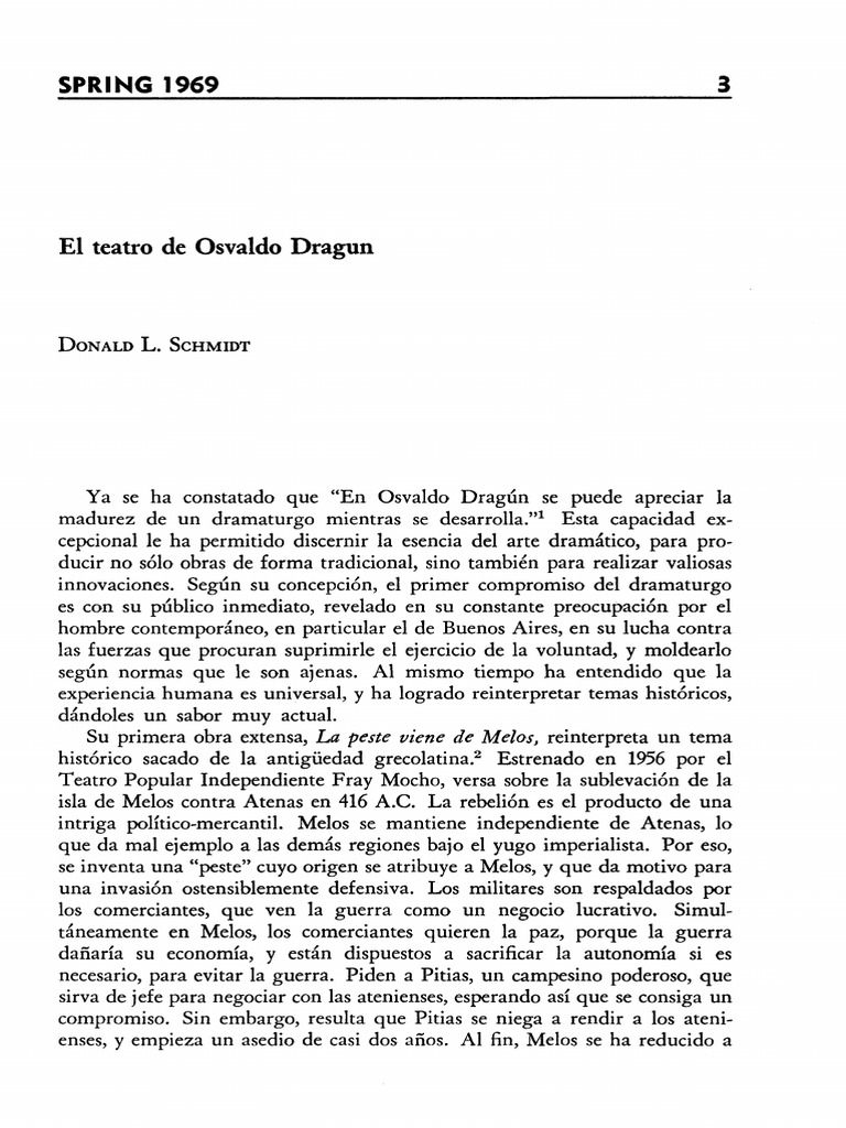 Donal Schmidt El Teatro de Osvaldo Dragun | PDF | Amor | Materialismo