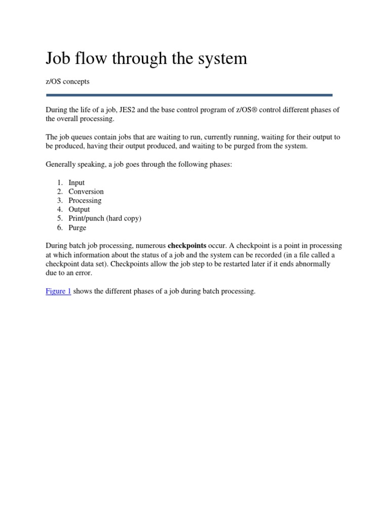 Job Flow Through The System (MAINFRAME) | PDF | Operating System ...