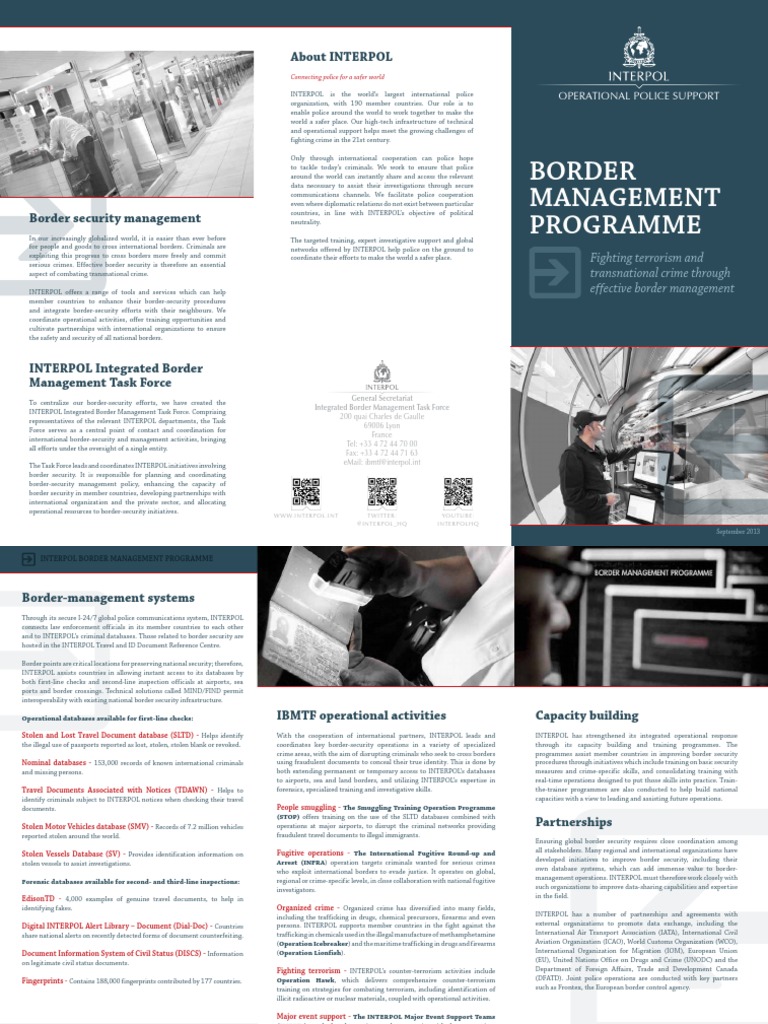 INTERPOL Border Management Program Brochure (2013) | PDF | Organized ...
